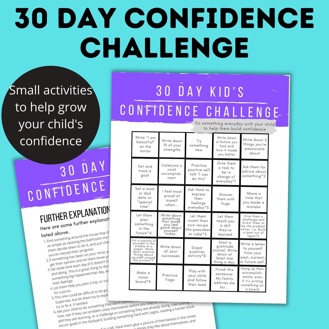 30 Day Confidence Challenge for Kids Kids Activities Self Esteem for ...