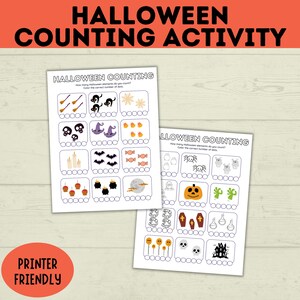 Halloween Counting Activity: Math Worksheets for Preschoolers (PDF ...