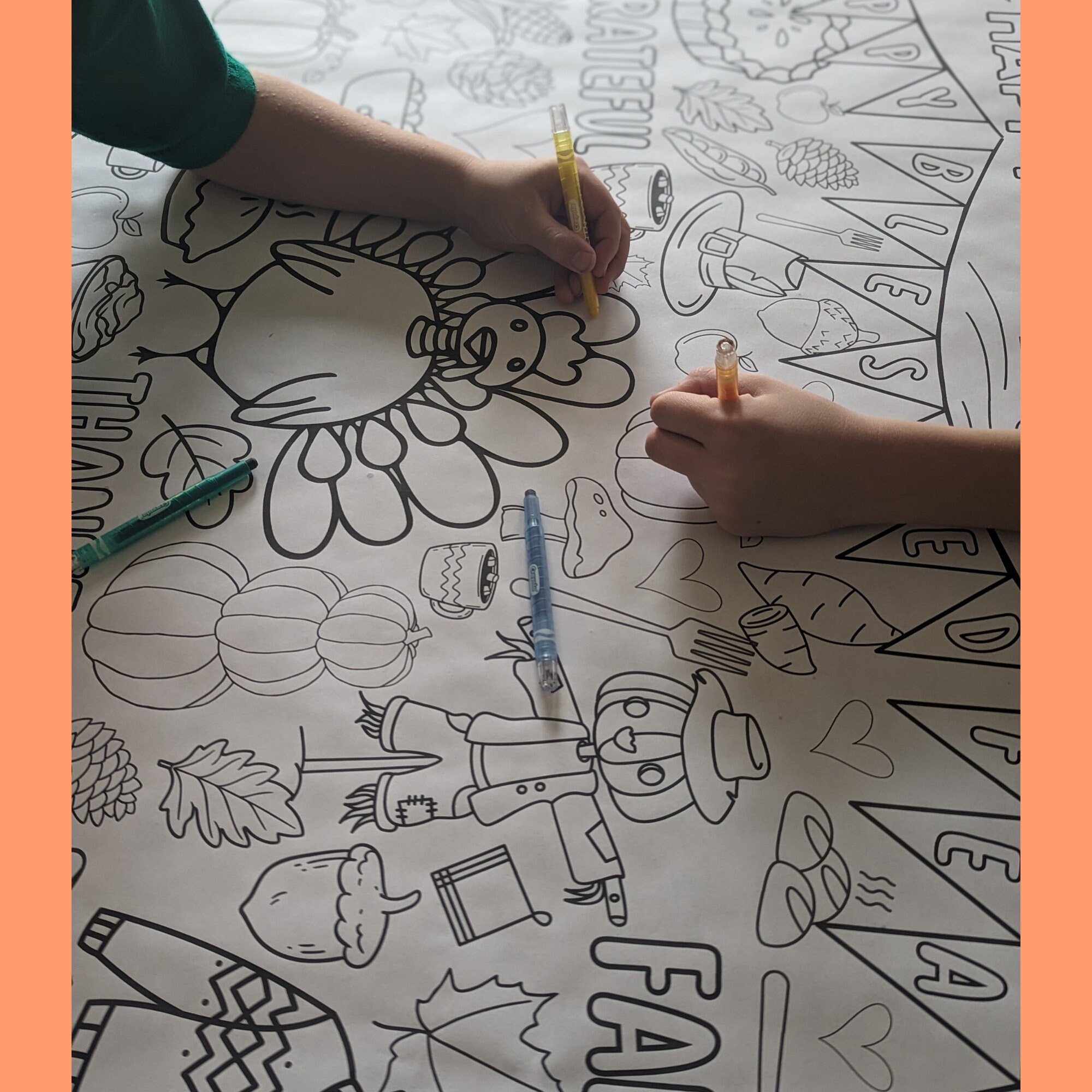 Thanksgiving Coloring Poster for Kids | Poster for Kids | Thanksgiving ...