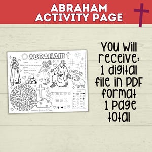 Abraham and Isaac Coloring Page: Bible Story Activity (digital Download ...