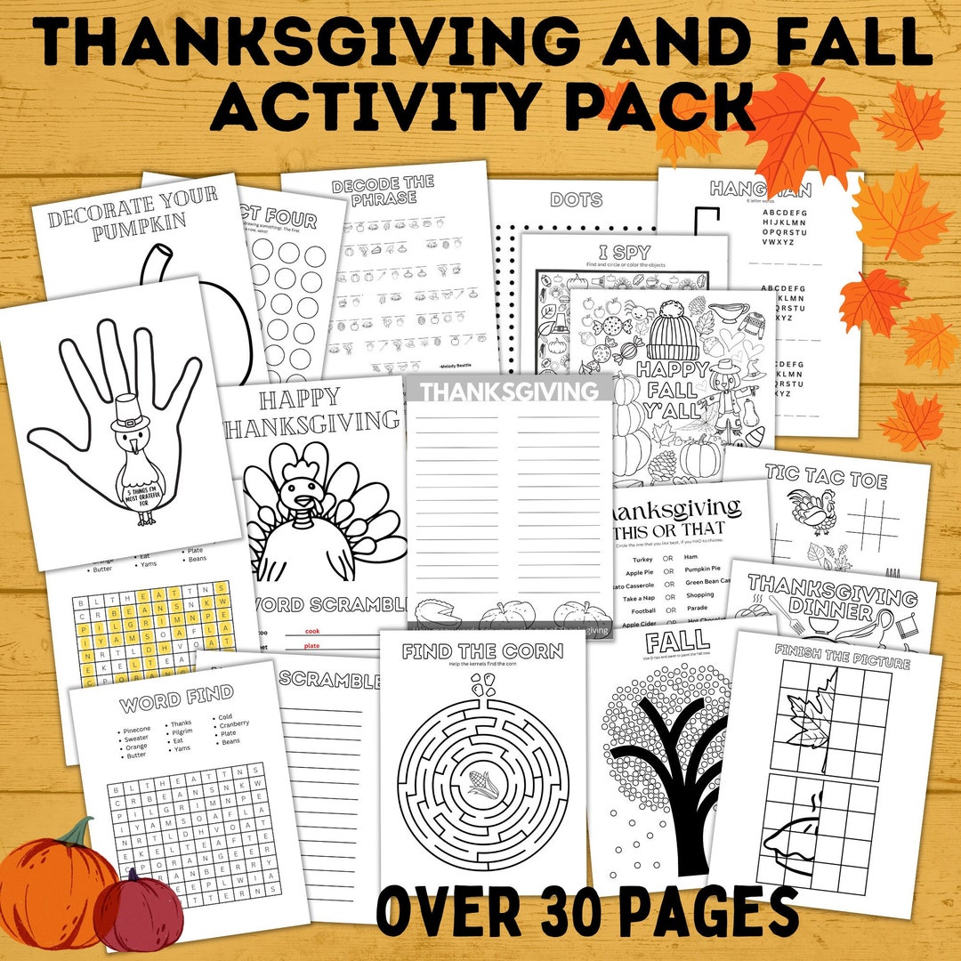 Thanksgiving Activities for Kids | Thanksgiving Printable Fall Activity ...