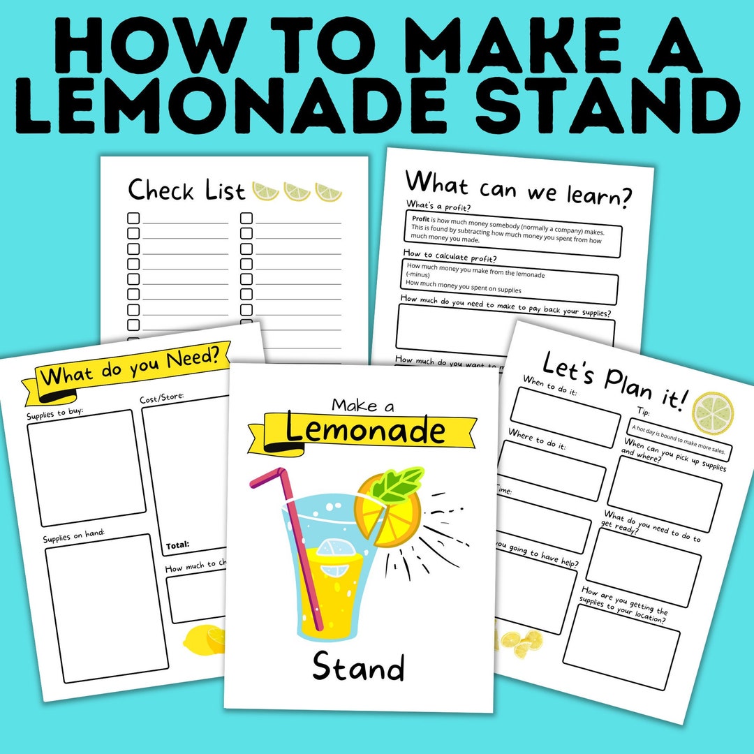 How to Make and Plan a Lemonade Stand With Kids | Kids Worksheets ...
