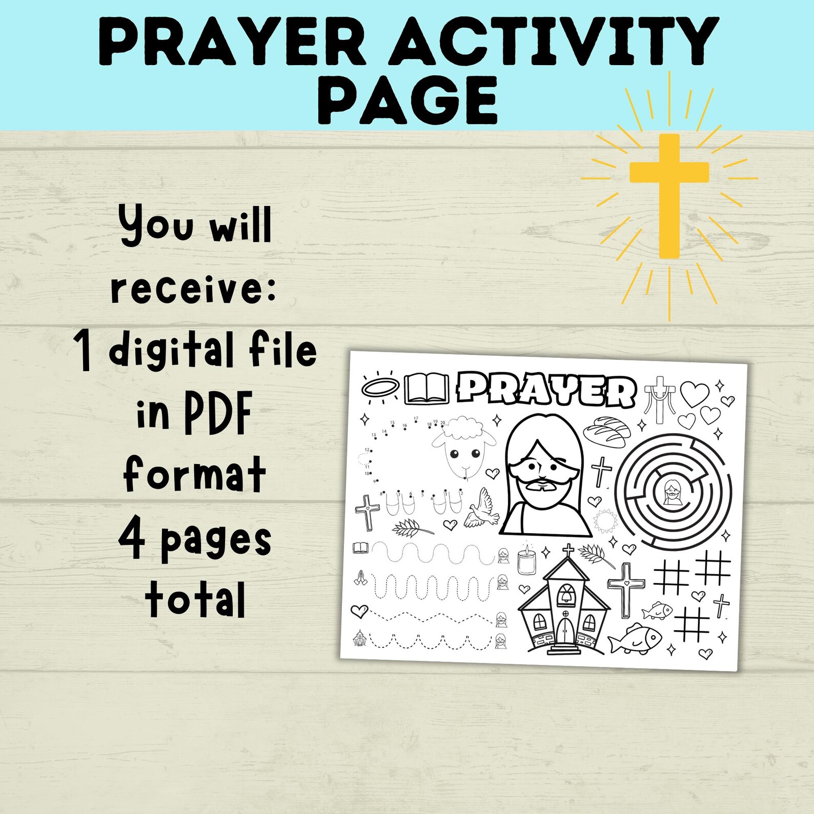 Prayer Craft, Prayer Activity Page for Kids, Sunday School Activity ...