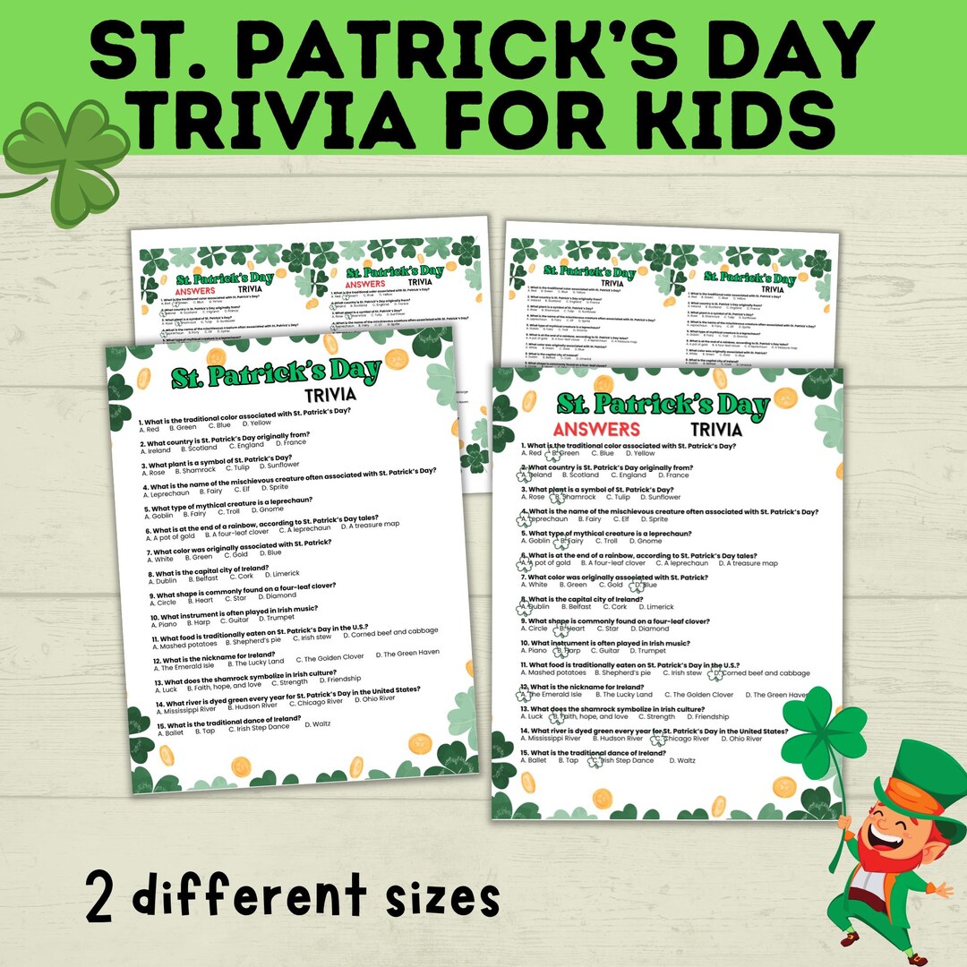St. Patrick's Day Trivia for Kids | Kids Trivia | St. Patrick's Day ...