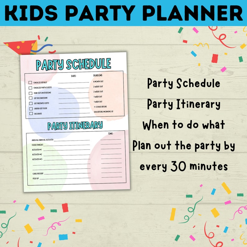 Kid's Party Planner | Kid's Birthday Party Planner | Kids Planner ...
