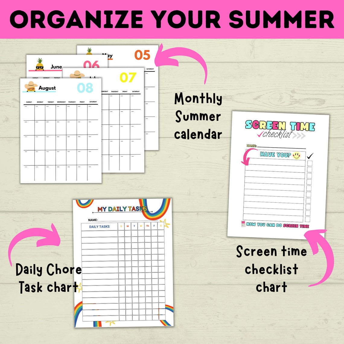 Summer Planner | Summer Schedule | Summer Activities | Summer Printable ...