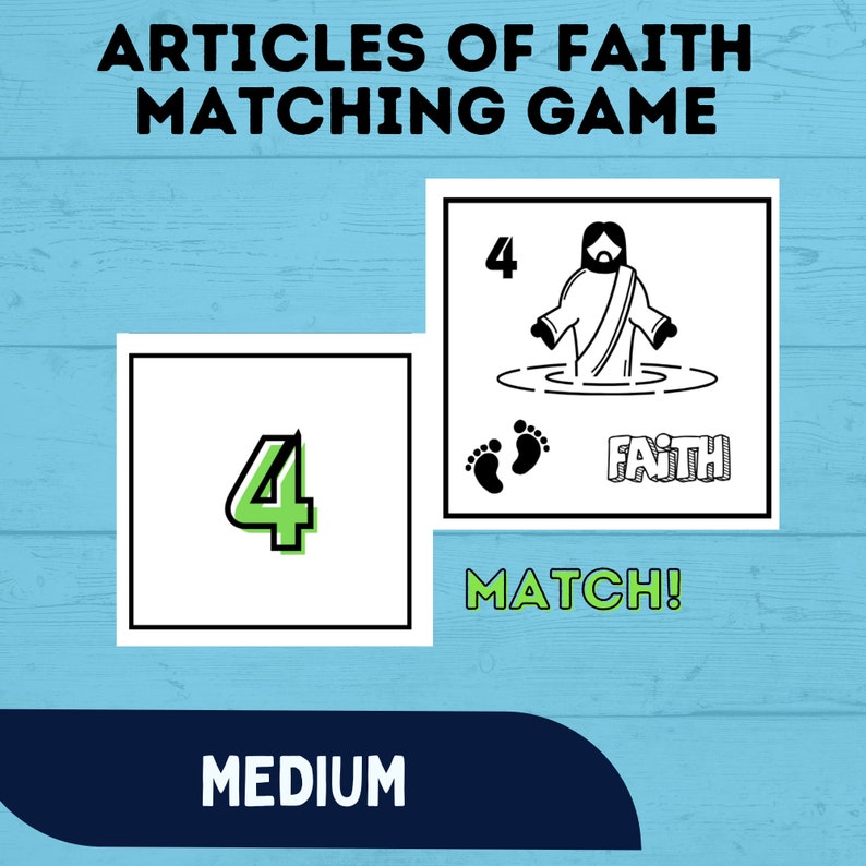 Articles of Faith Matching Game for Families | FHE Game | Articles of ...