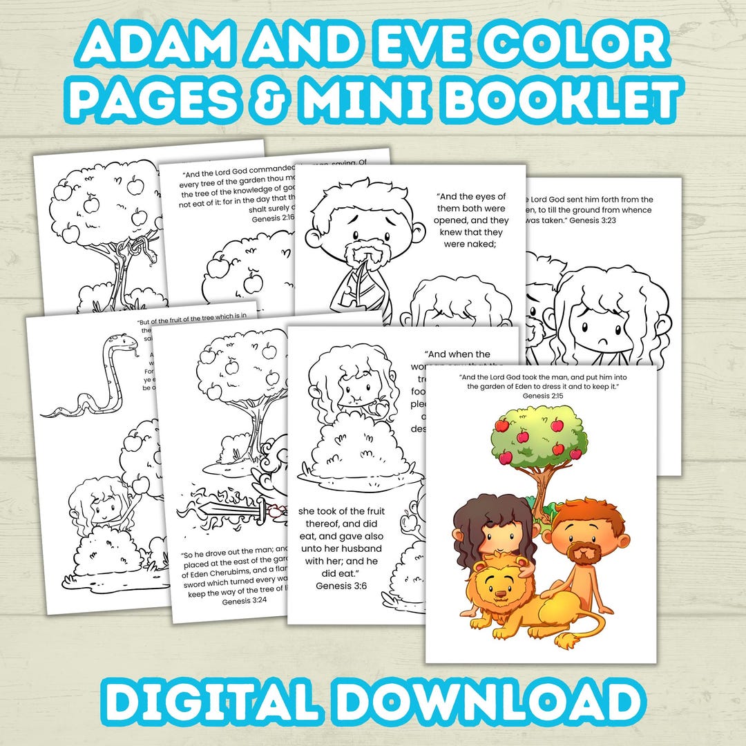 Adam and Eve, Bible Lesson, Sunday School Craft, Biblical Characters ...