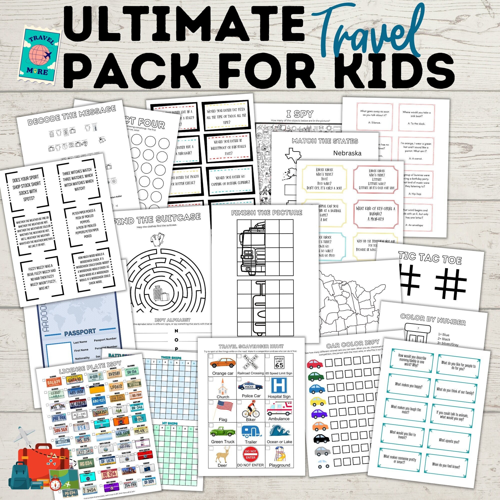 Road Trip Games Ultimate Travel Bundle for Kids and Family Travel Games ...