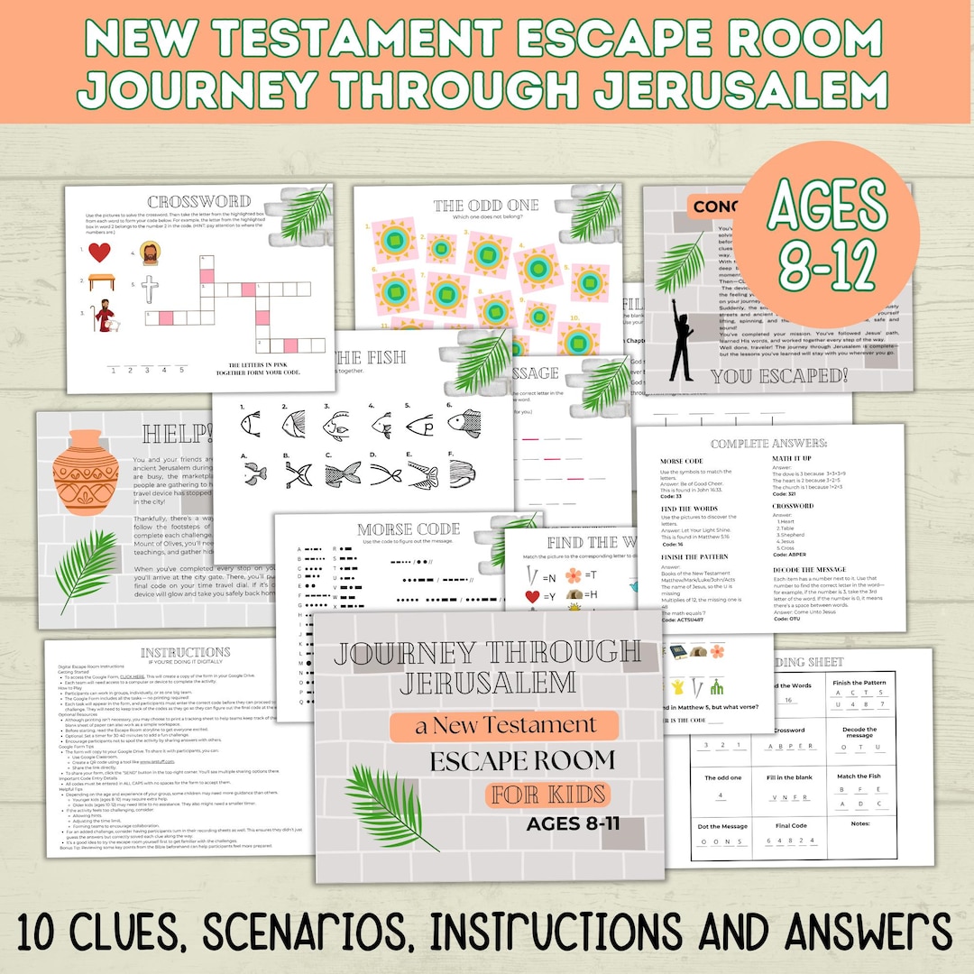 New Testament Escape Room for Kids, Digital Escape Room, Bible Escape ...