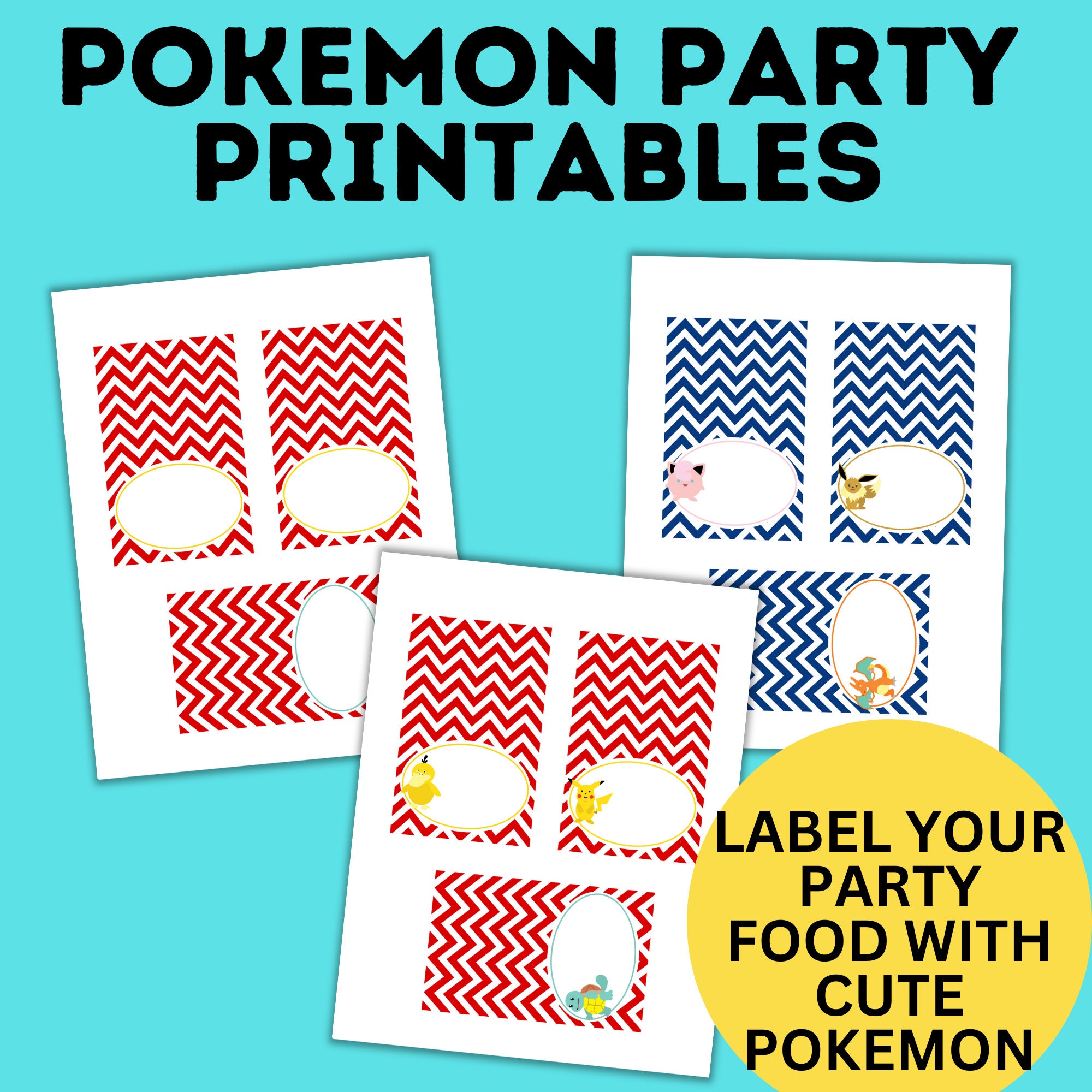 Pokemon Party Food Tags | Pokemon Food Labels | Food Tags | Pokemon ...