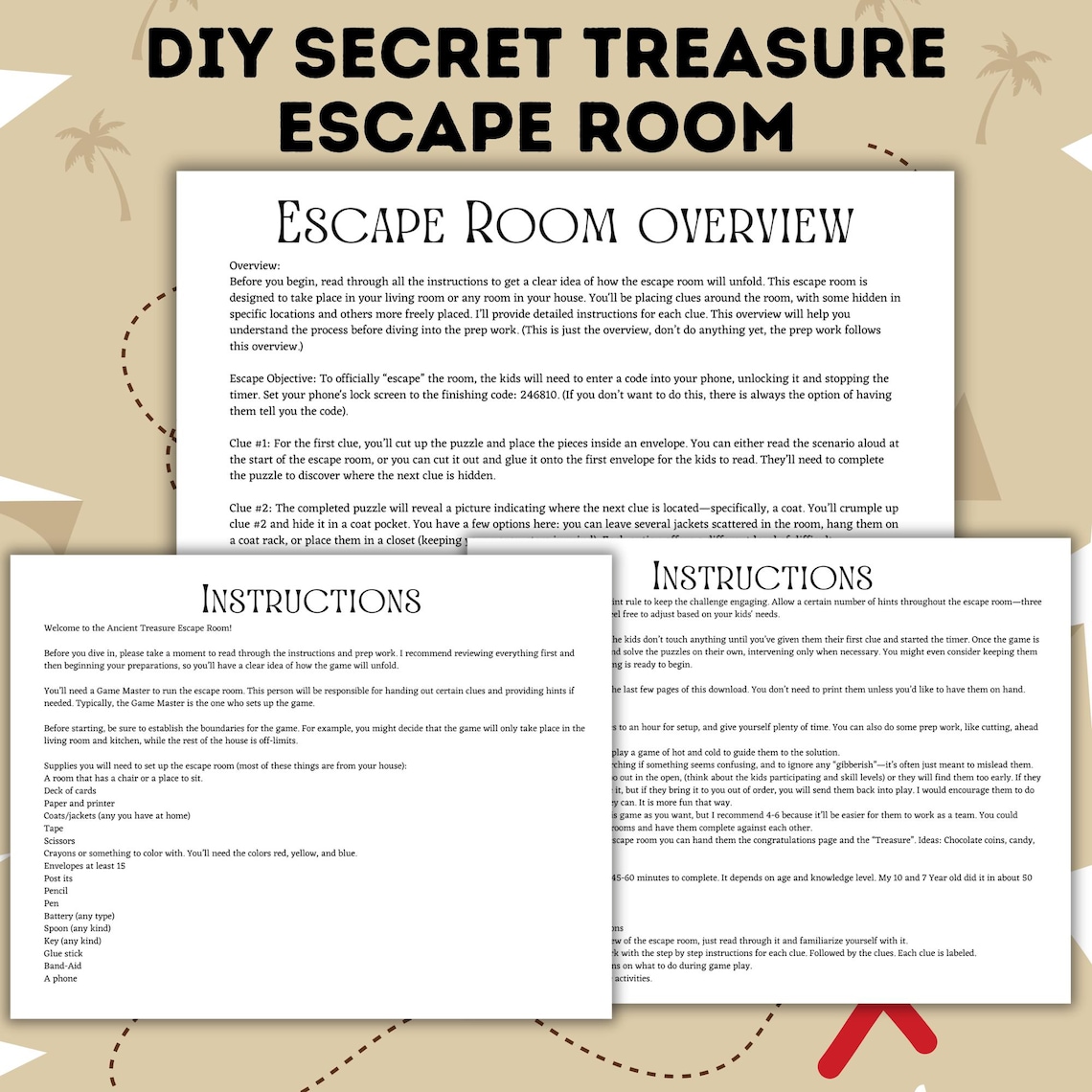 DIY Escape Room for Kids | Secret Treasure Escape Room | Home Escape ...