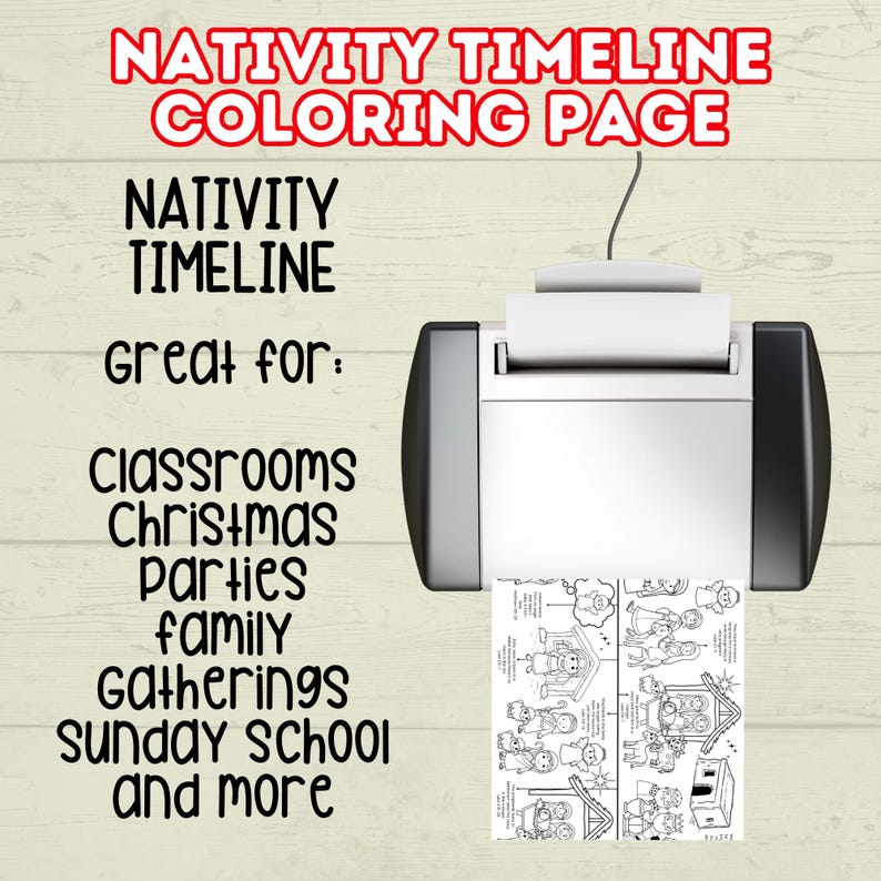 Nativity Coloring Pages for Kids, Bible Scripture Sheet, Holiday Craft ...