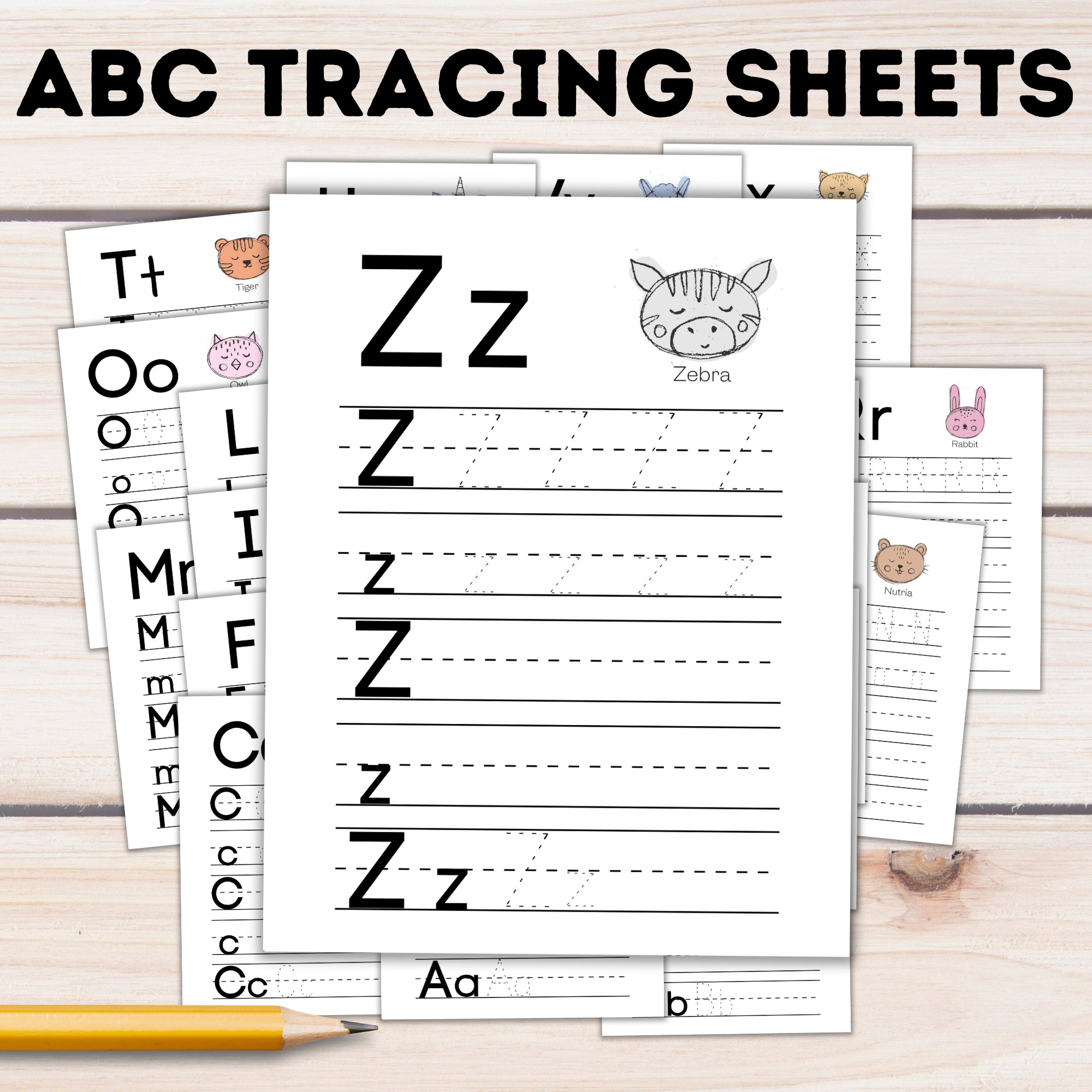 ABC Letter Tracing Preschool Worksheets ABC Practice Writing Letters ...