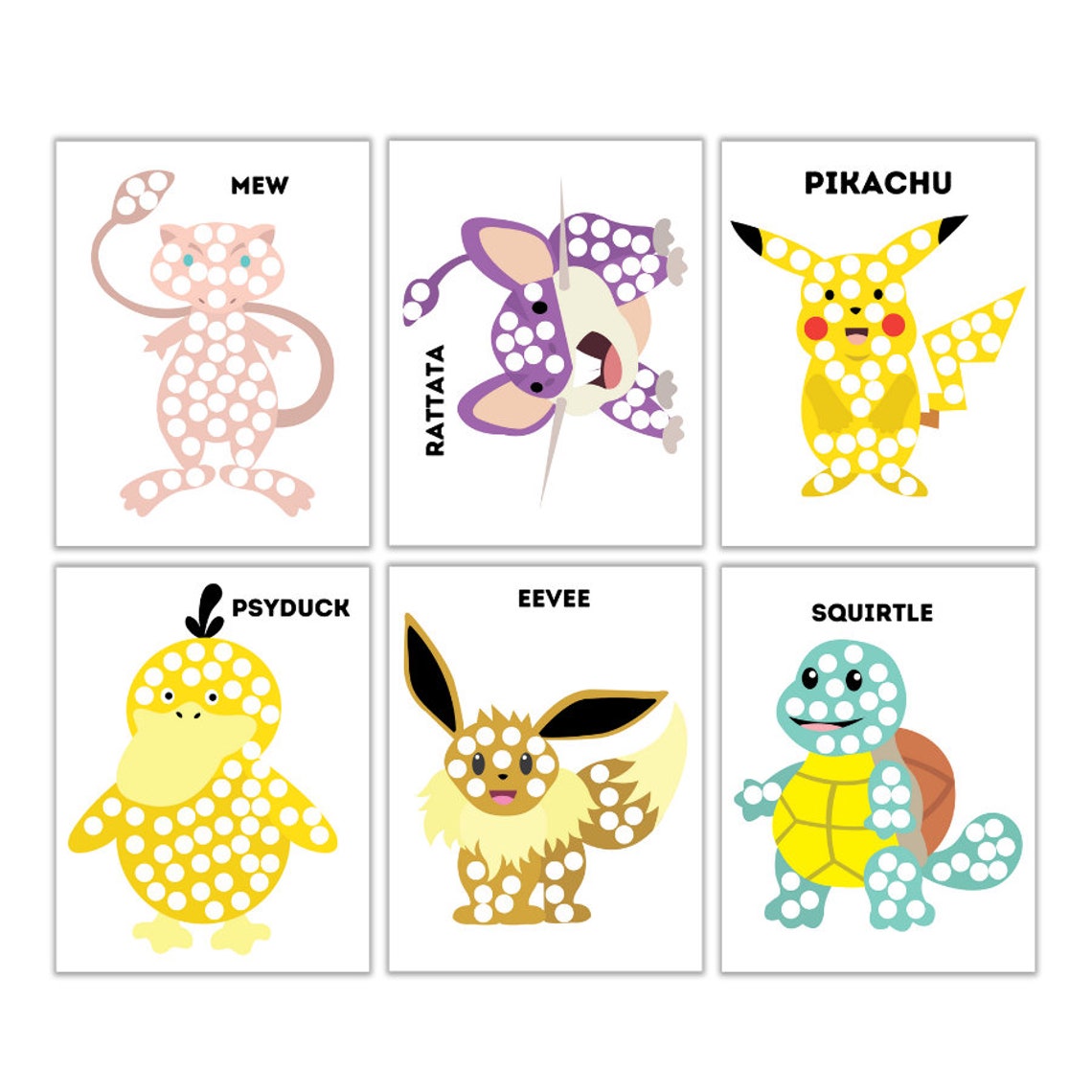 Pokémon Activities Pokémon Craft Pokémon Dot Sticker | Etsy