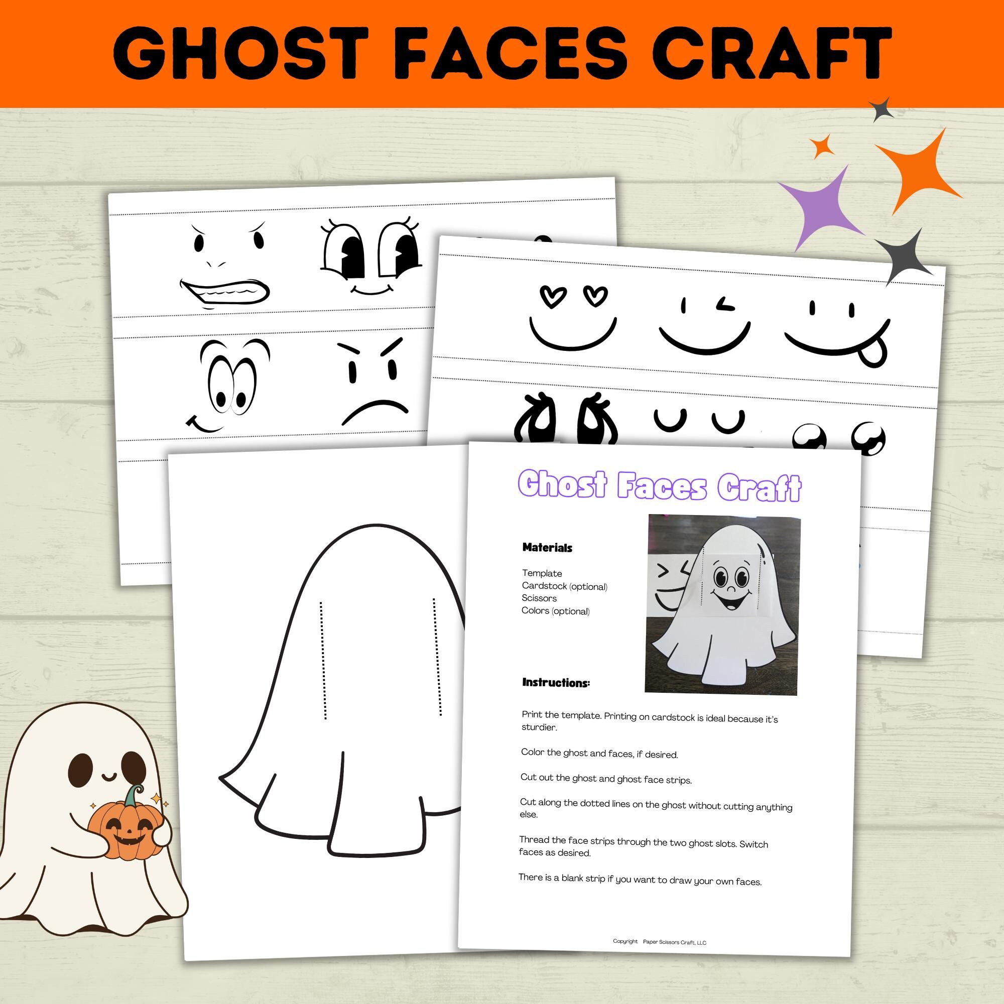 Ghost Craft | Ghost Faces Craft | Halloween Craft | Kids Craft | Craft ...