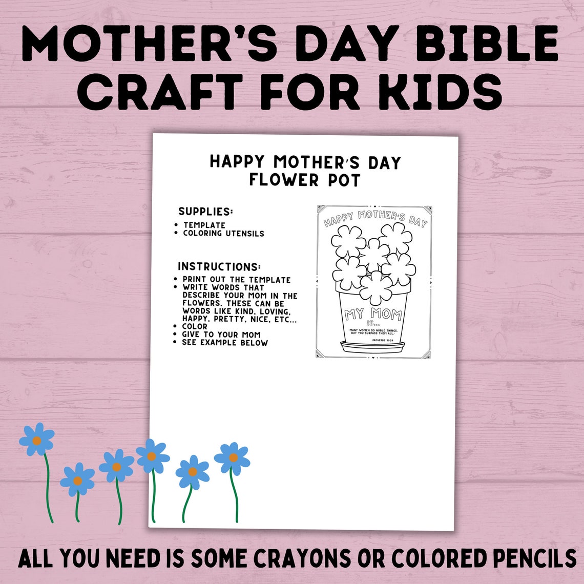 Easy Mother's Day Craft for Kids | Bible Craft | Mother's Day Bible ...
