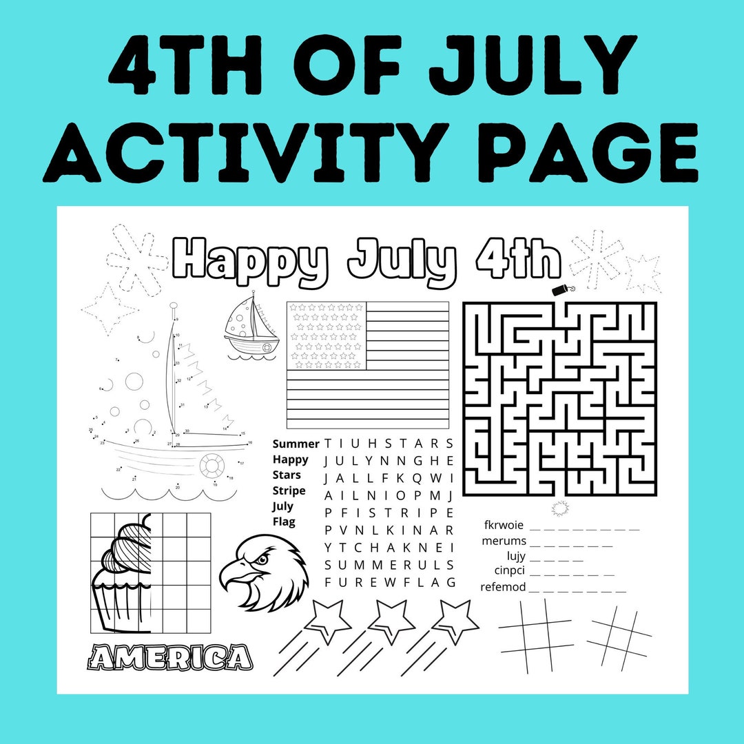 4th of July Activity Page for Kids | 4th of July Activities for Kids ...