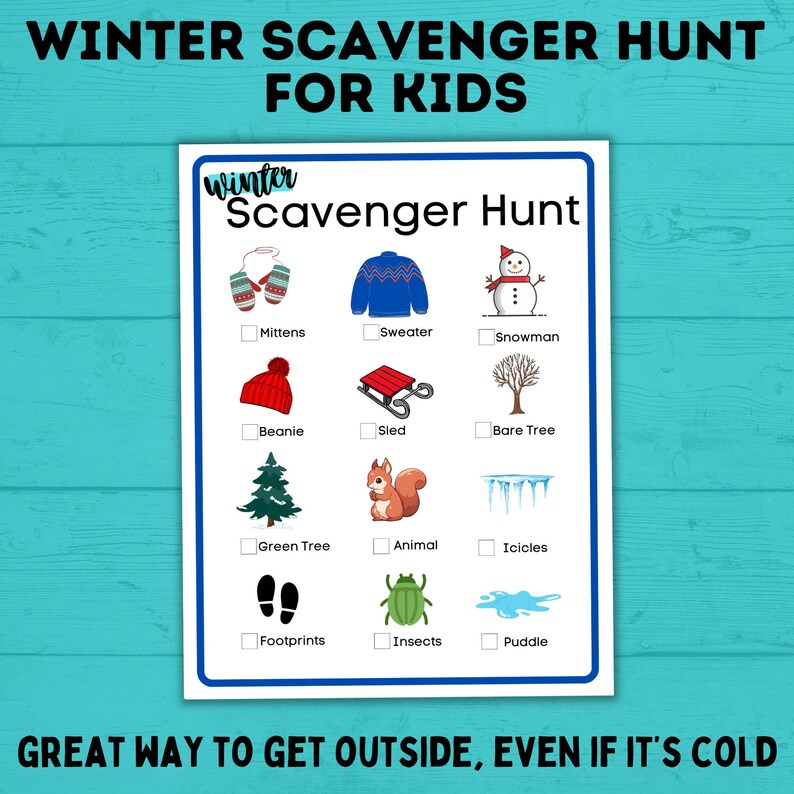 Winter Scavenger Hunt for Kids | Winter Activities | Kids Activities ...