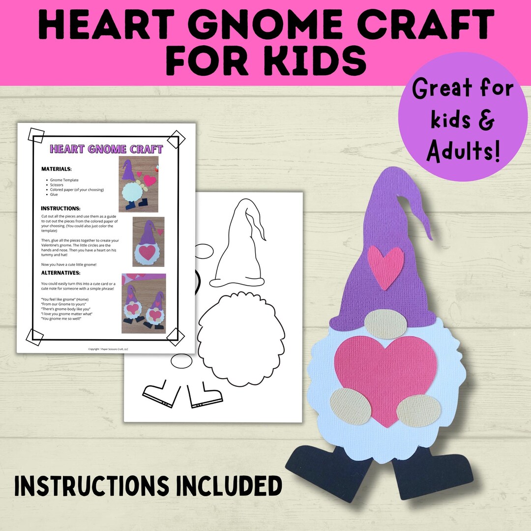 Gnome Craft for Kids | Adult Crafts | Valentine's Day Craft | Kids ...