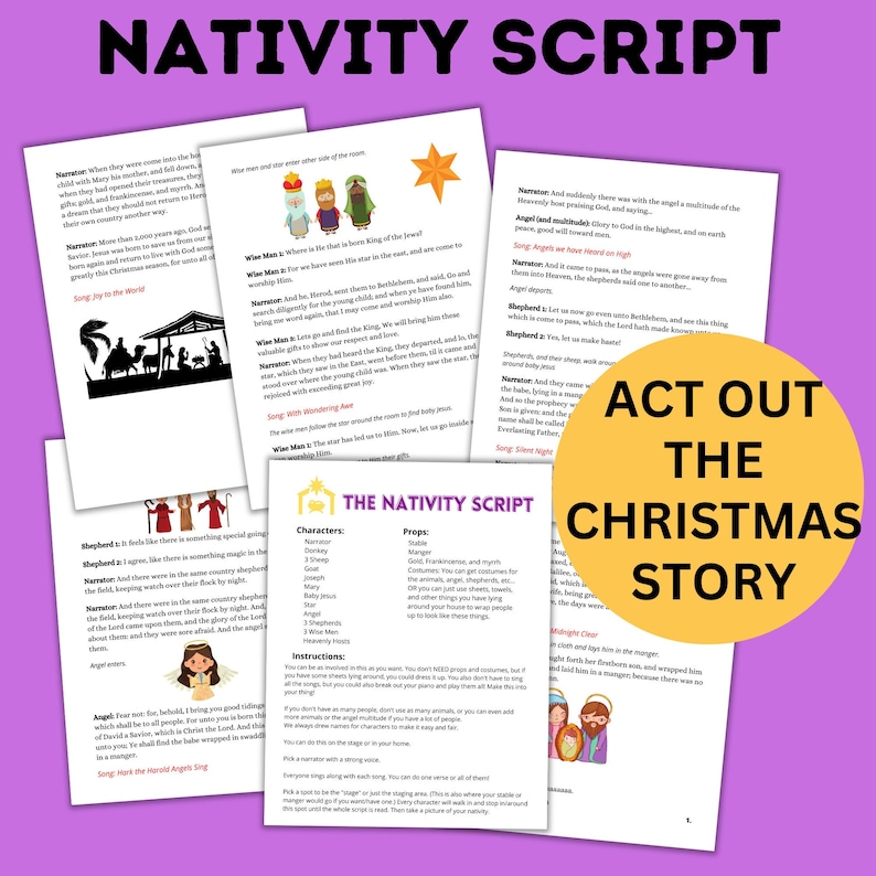 The Nativity Scene for Kids | the Nativity Skit | Nativity Script | Act ...