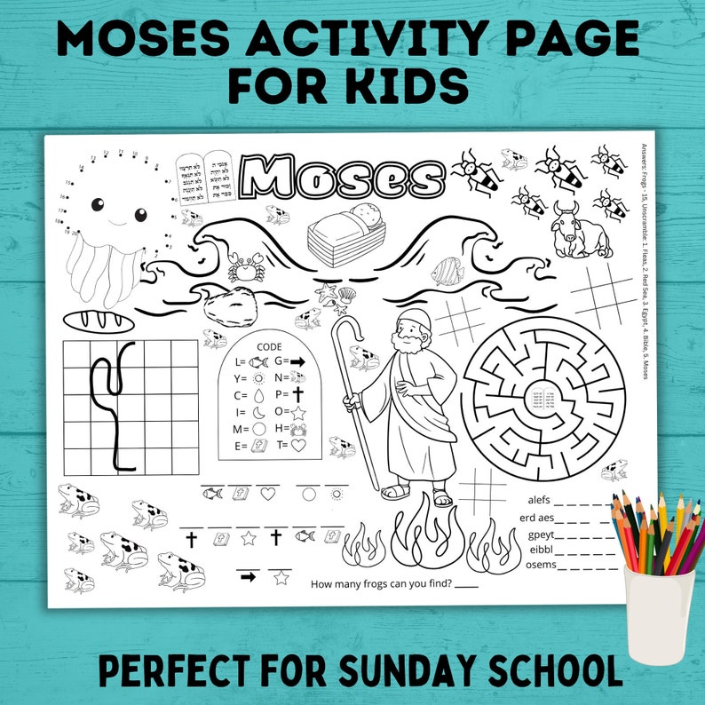 Moses Coloring Sheet | Sunday School Activity Page | Bible Activity ...
