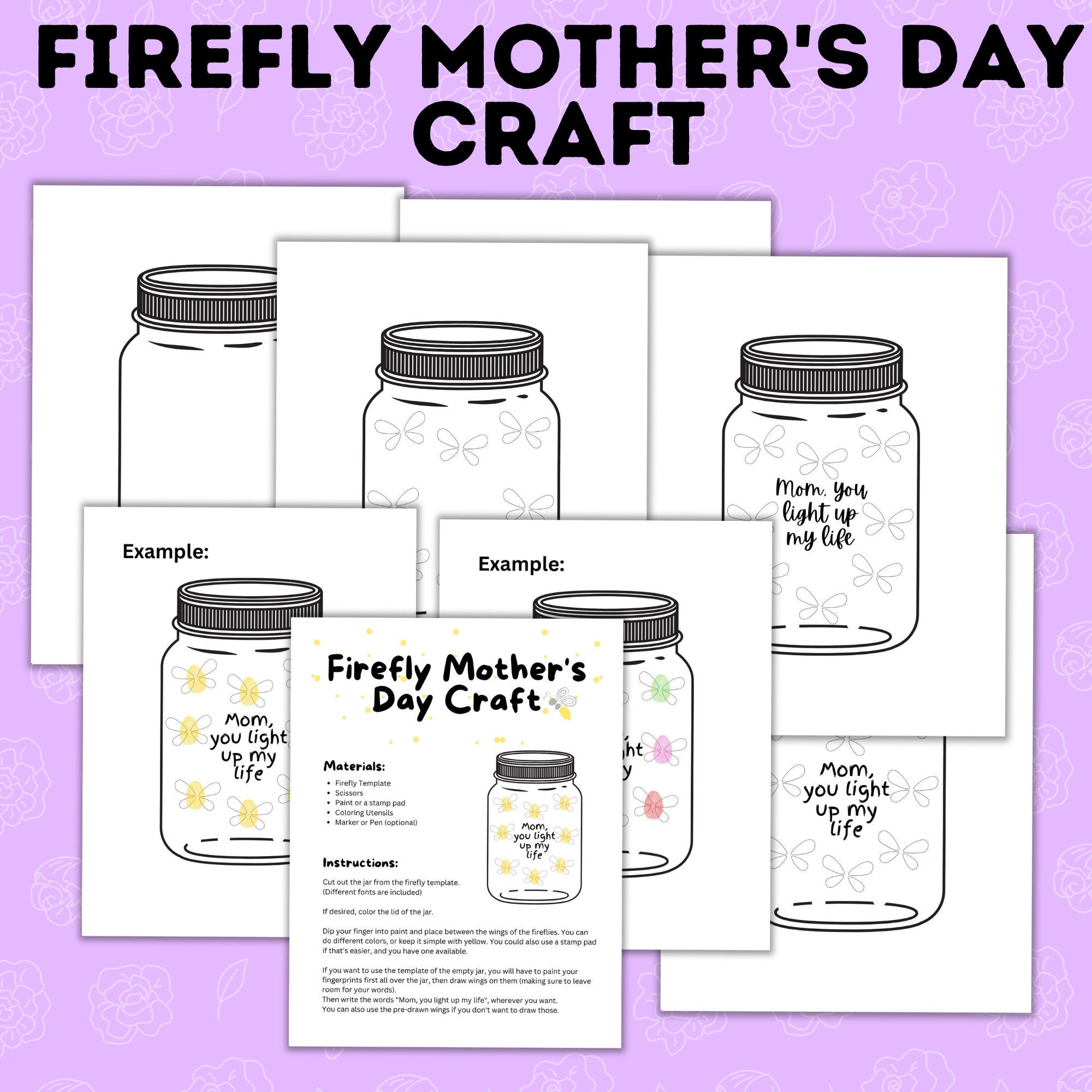 Mother's Day Firefly Craft for Kids, Mother's Day Gift, Mom Gift ...
