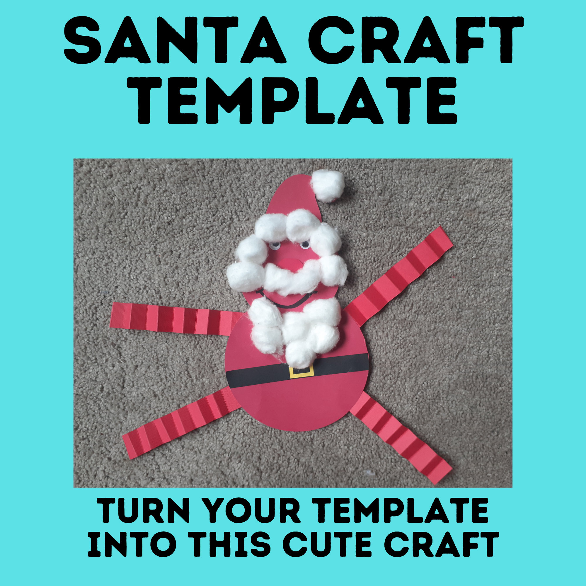 Santa Craft Template for Kids | Christmas Craft for Kids - Etsy