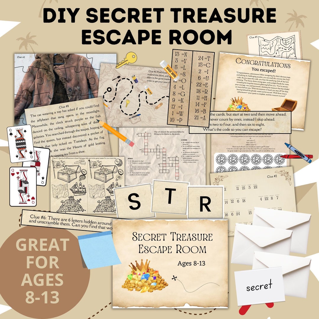 DIY Escape Room for Kids | Secret Treasure Escape Room | Home Escape ...