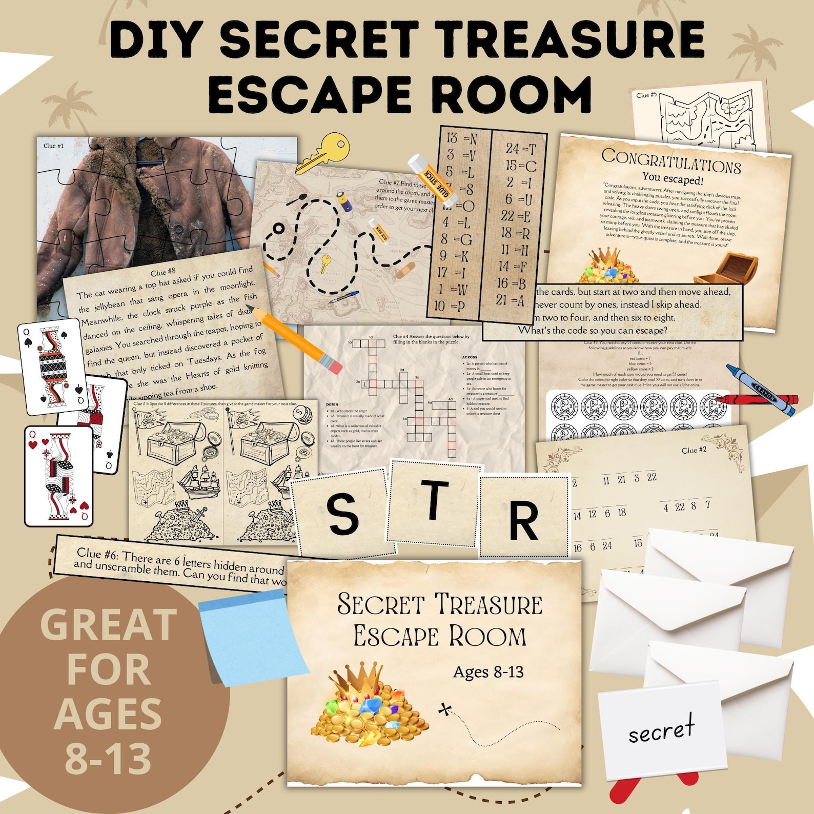 DIY Escape Room for Kids | Secret Treasure Escape Room | Home Escape ...