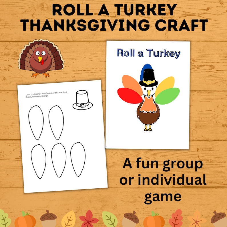 Roll a Turkey | Turkey Thanksgiving Game | Turkey Game | Game Printable ...
