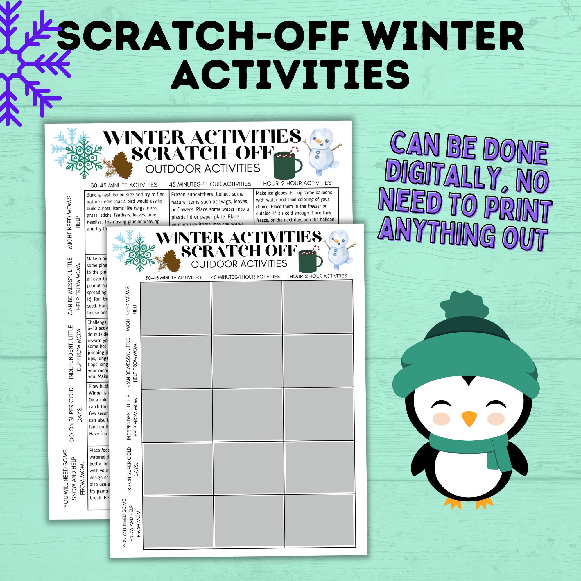Winter Printable | Winter Activities for Kids | Winter Scratch-off ...