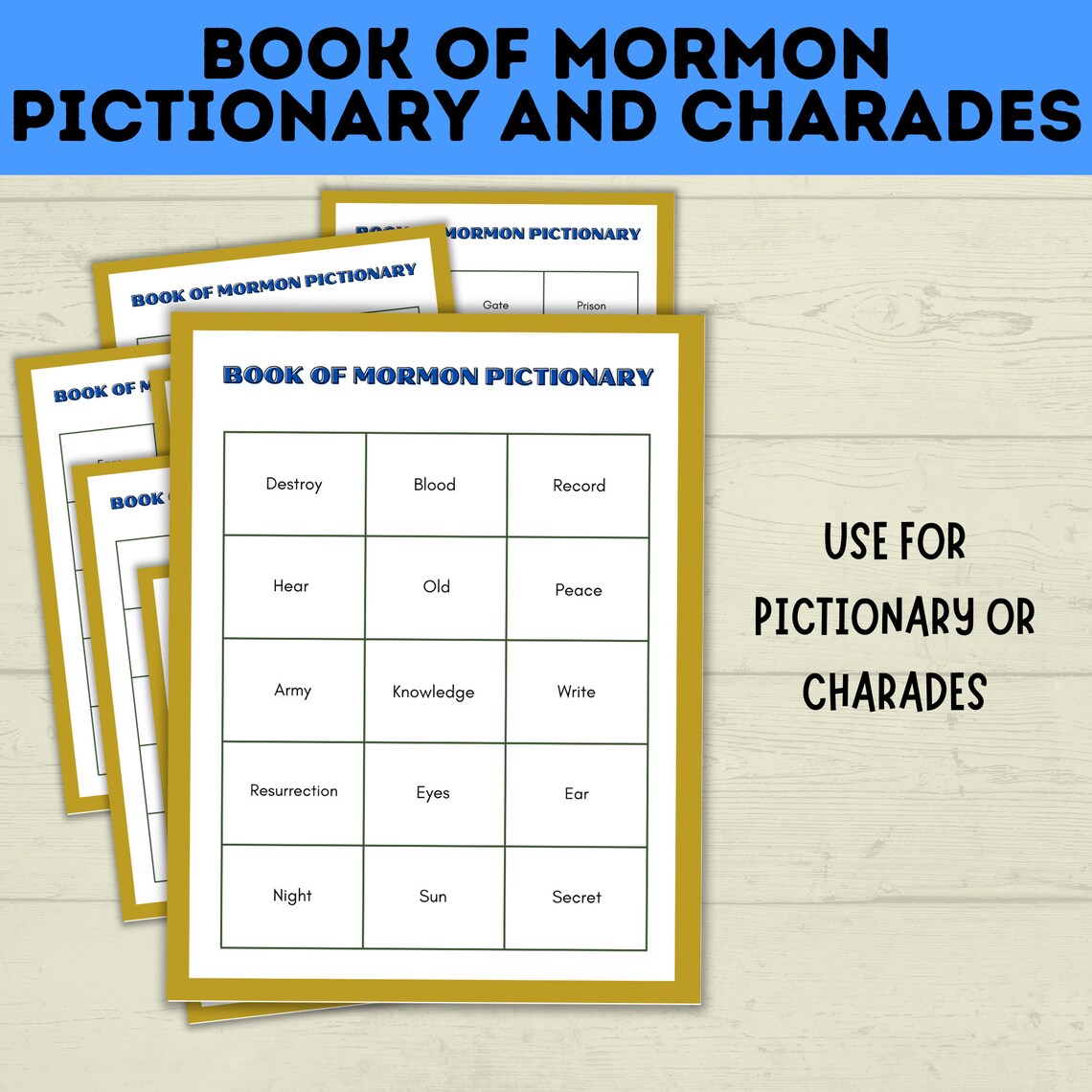 Book of Mormon Pictionary and Charades | Book of Mormon Games | Youth ...