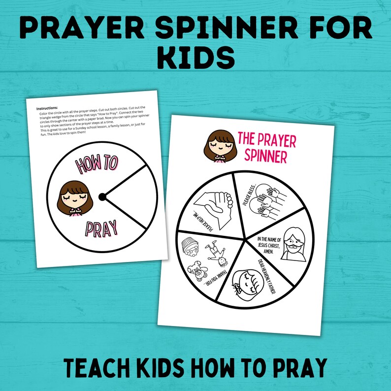 How to Pray, Prayer Spinner for Kids, Teach Kids How to Pray, Prayer ...