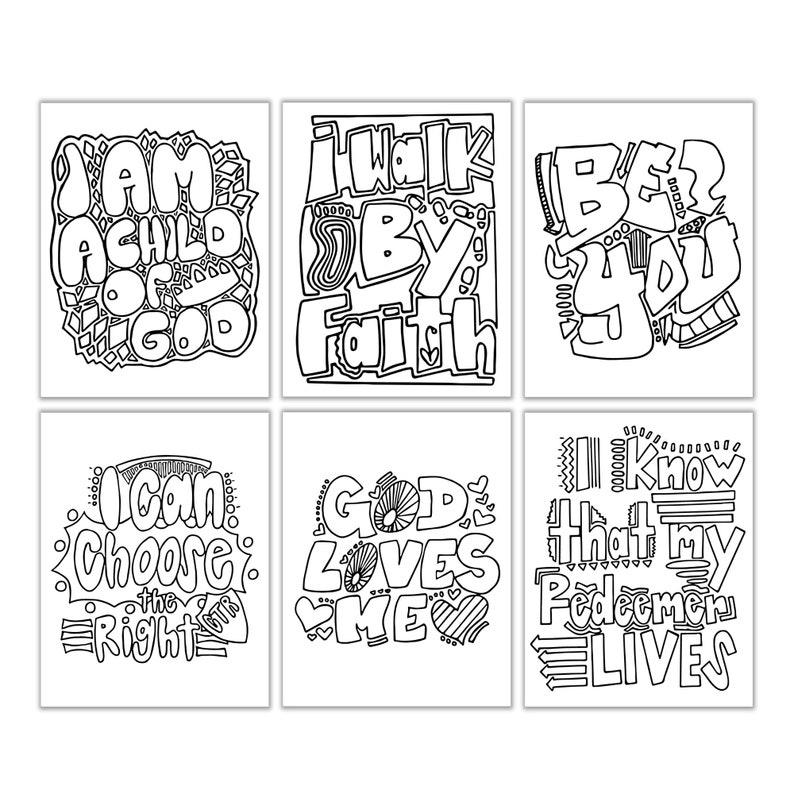Christian Coloring Pages for Kids Affirmation Coloring Pages Words ...
