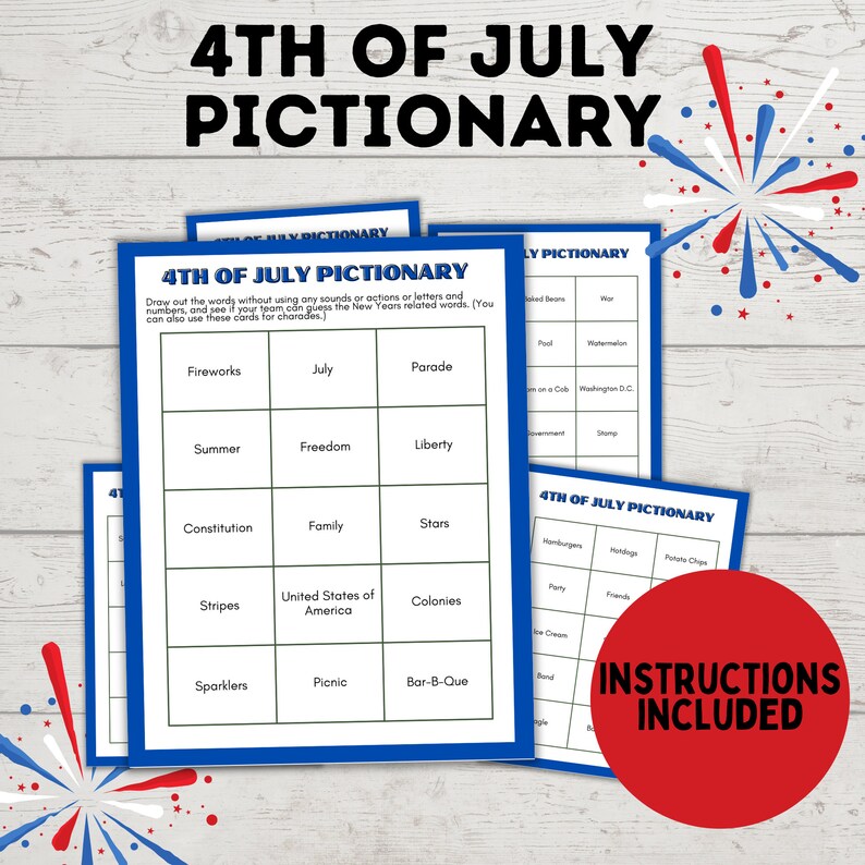 4th of July Games | Kids Games | 4th of July Pictionary and Charades ...