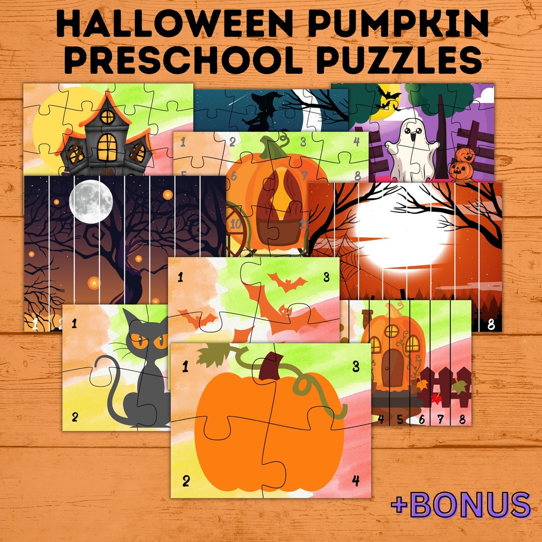 Pumpkin Halloween Puzzles for Preschoolers | Preschool Puzzles ...