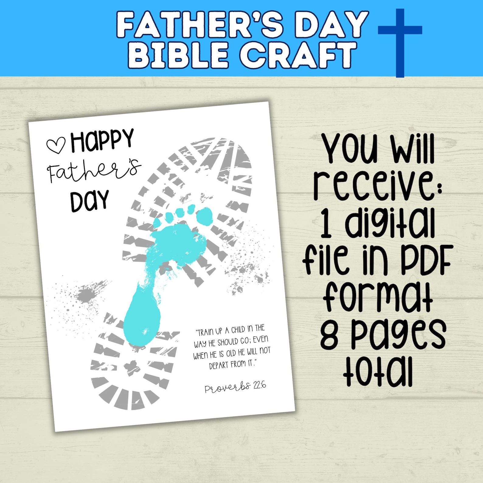 Father's Day Bible Footprint Craft: Printable Keepsake (PDF Download - Etsy