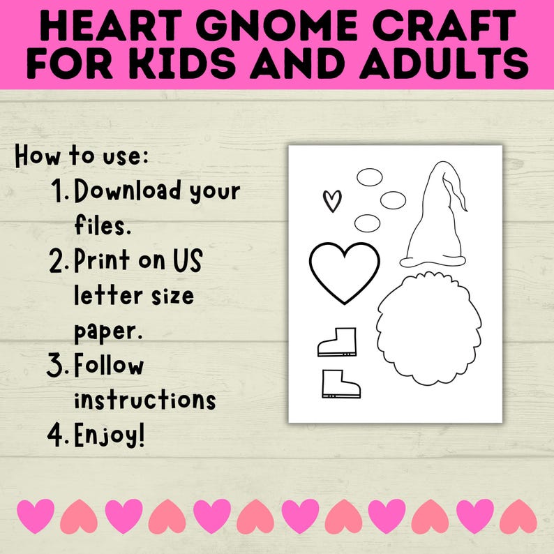 DIY Build a Gnome Craft for Kids, Valentine's Day Activity, Gnome Kit ...