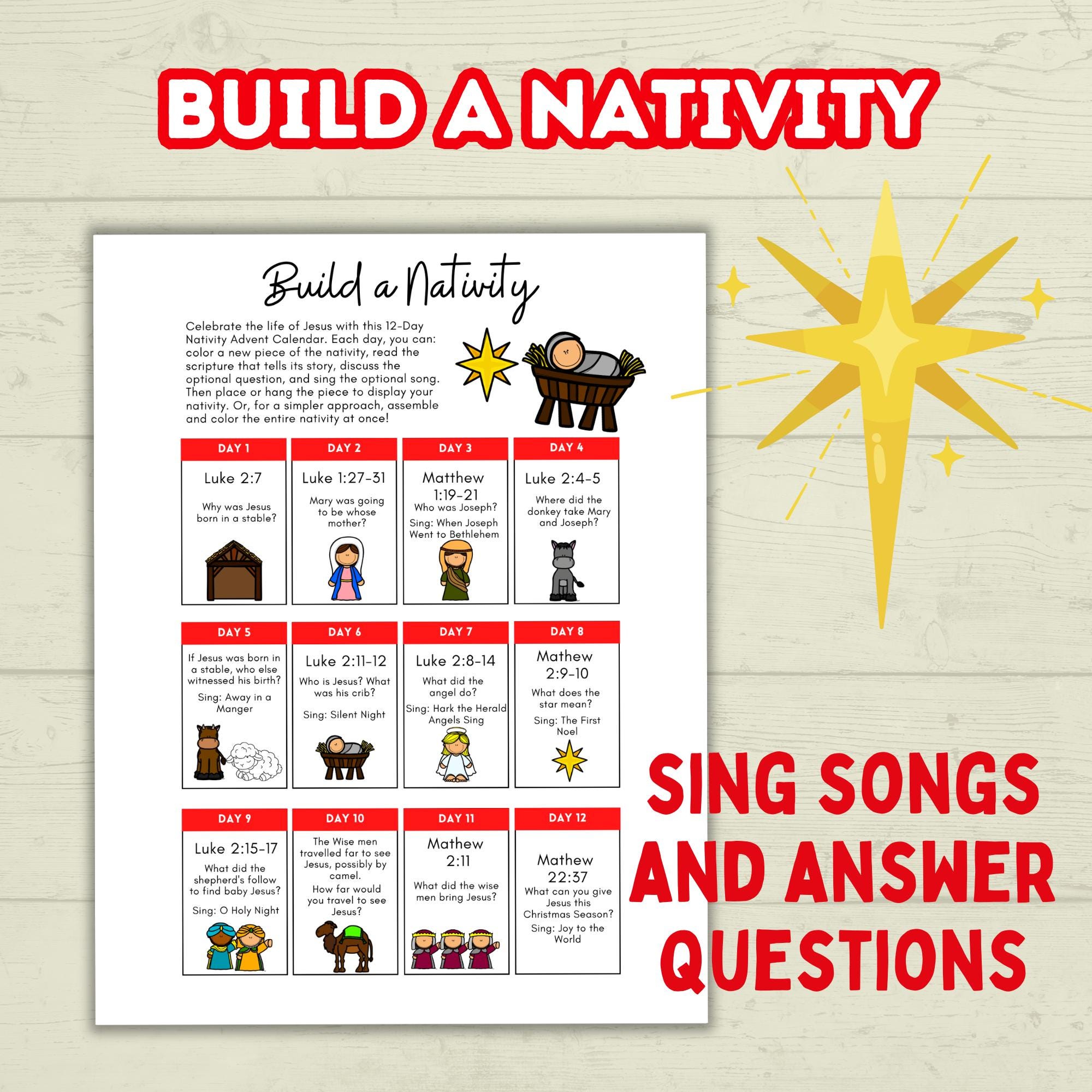 Build a Nativity Scene Activity Printable for Kids, Christmas ...