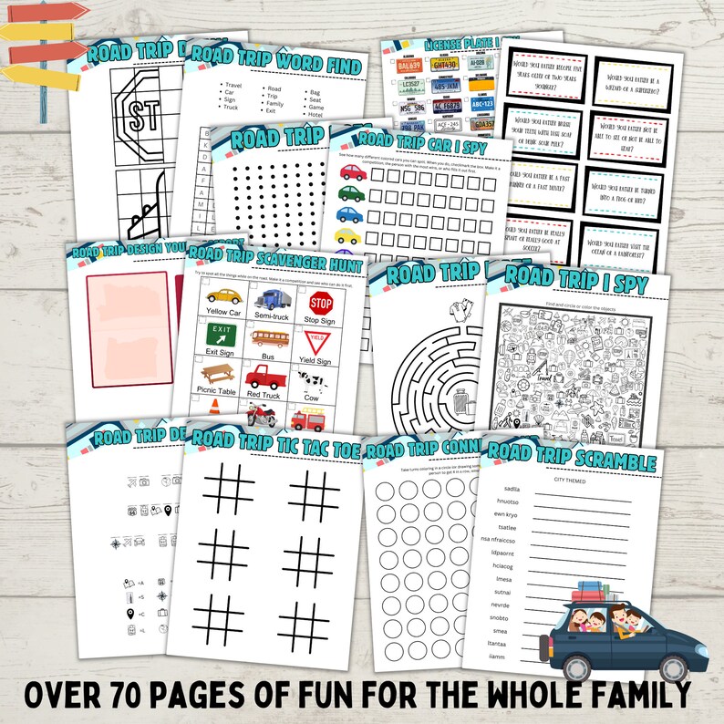 Road Trip Games | Road Trip Bundle | Road Trip Printables for Kids ...