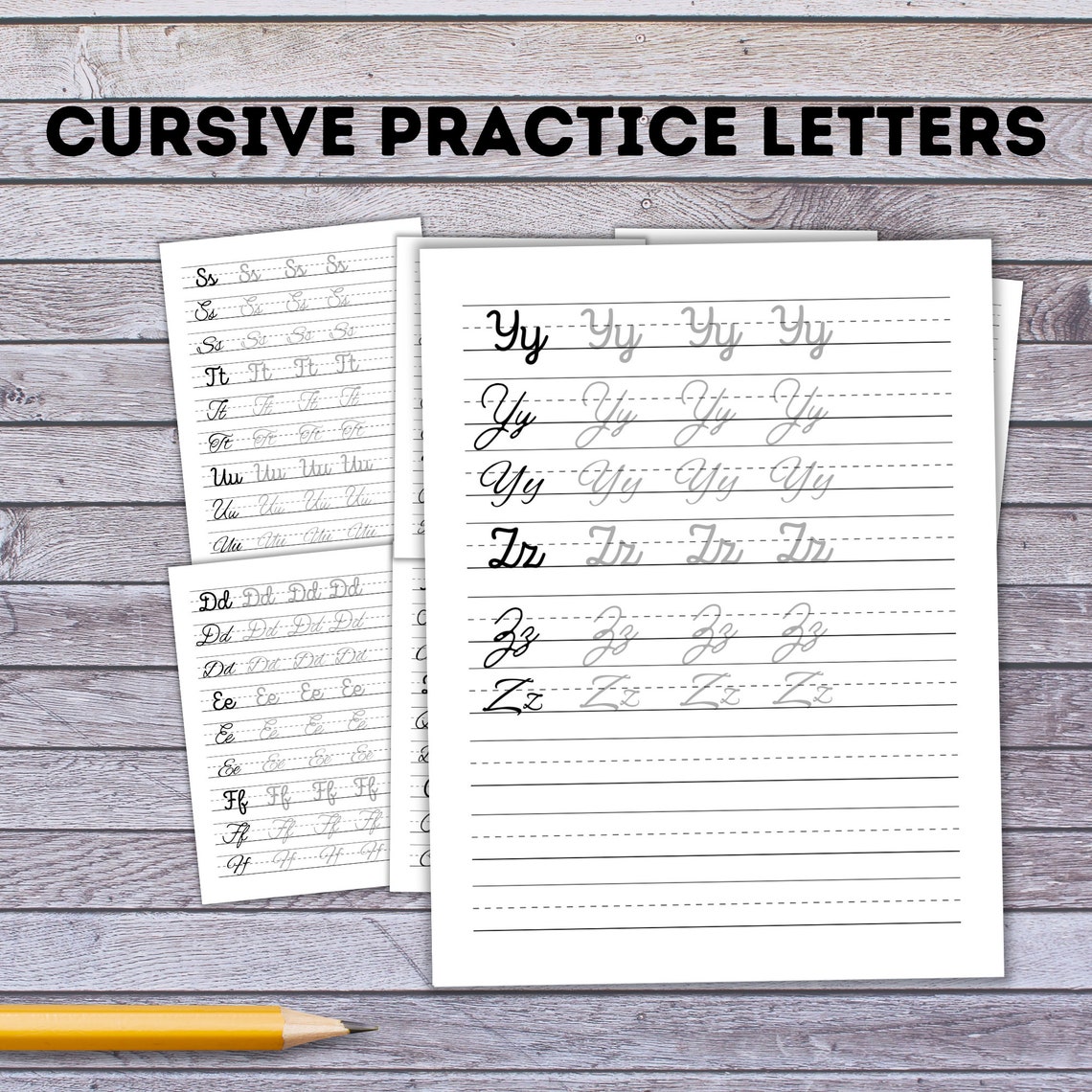 Cursive Alphabet Practice Sheets With Different Fonts | Handwriting ...