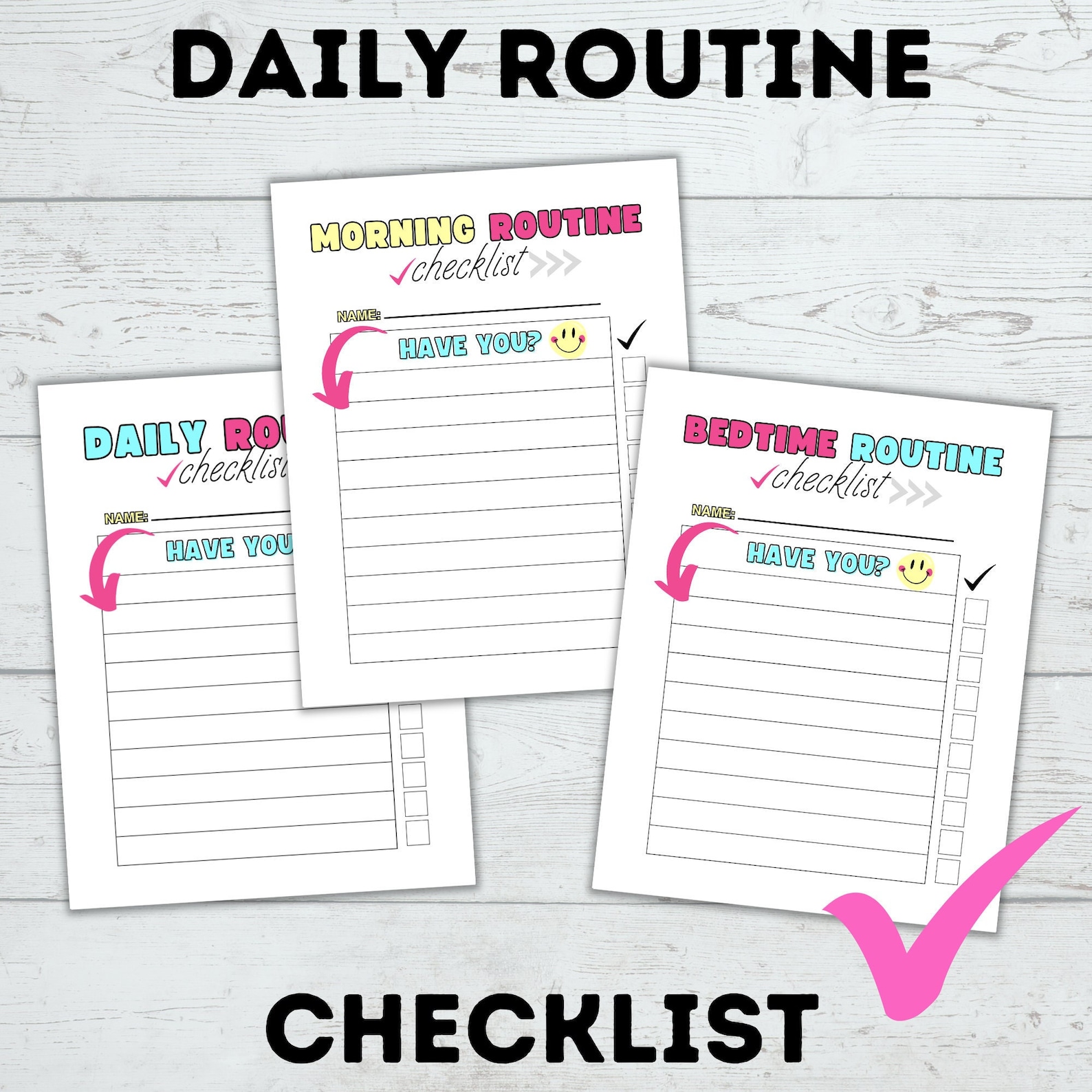 Daily Routine Checklist for Kids | Morning Routine Checklist | Bedtime ...