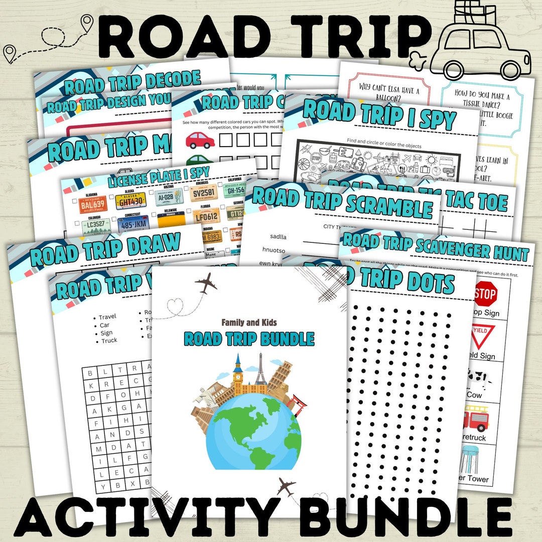 Road Trip Games | Road Trip Bundle | Road Trip Printables for Kids ...
