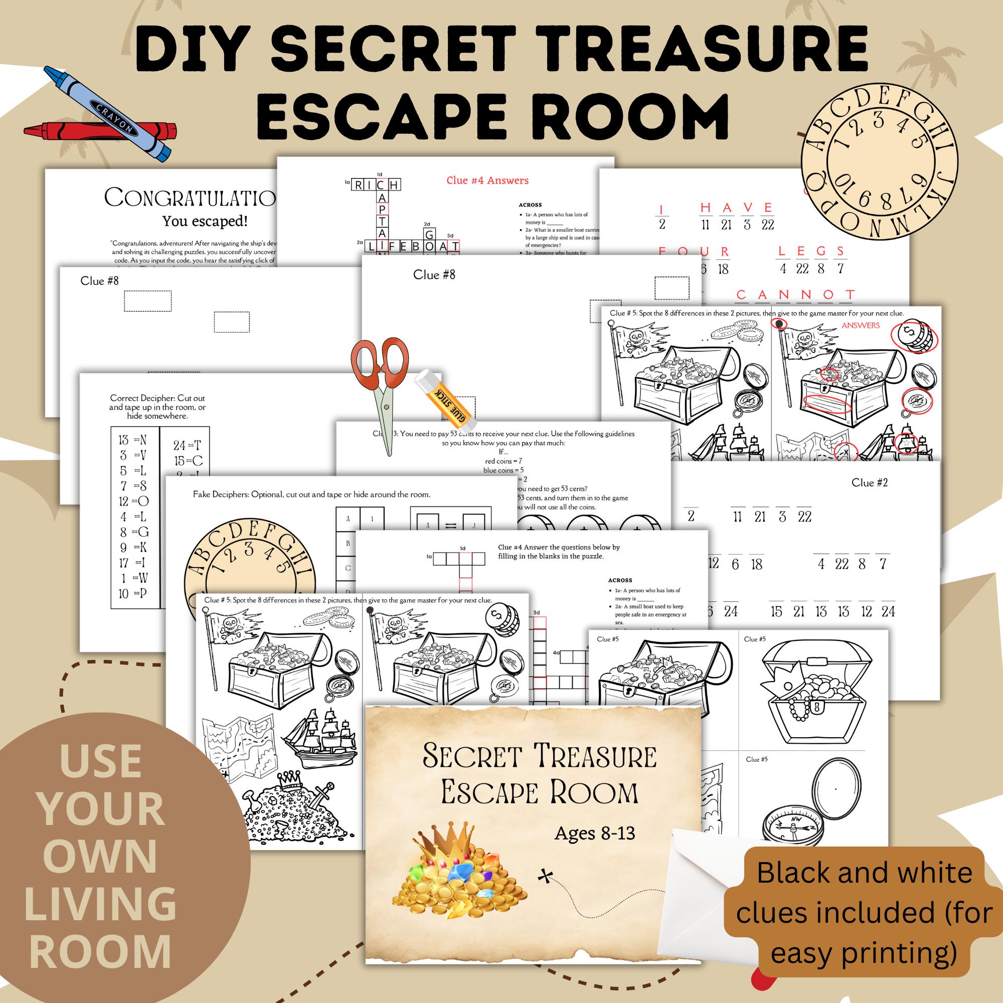 DIY Escape Room for Kids | Secret Treasure Escape Room | Home Escape ...