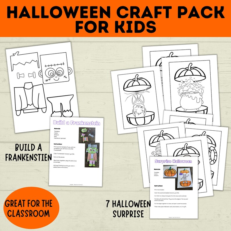 Halloween Craft Pack for Kids | Halloween Crafts | Skeleton Craft ...