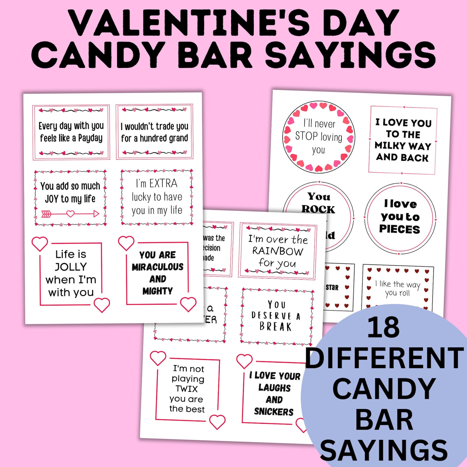 Valentine's Day Candy Bars Sayings | Candy Bar Sayings | Valentine's ...
