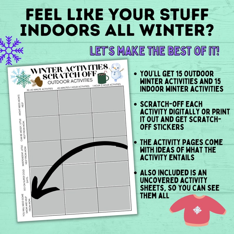 Winter Printable | Winter Activities for Kids | Winter Scratch-off ...