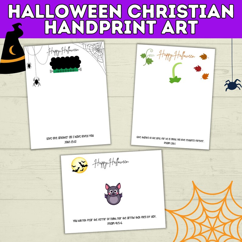 Halloween Christian Handprint Art for Kids | Bible Halloween Art ...