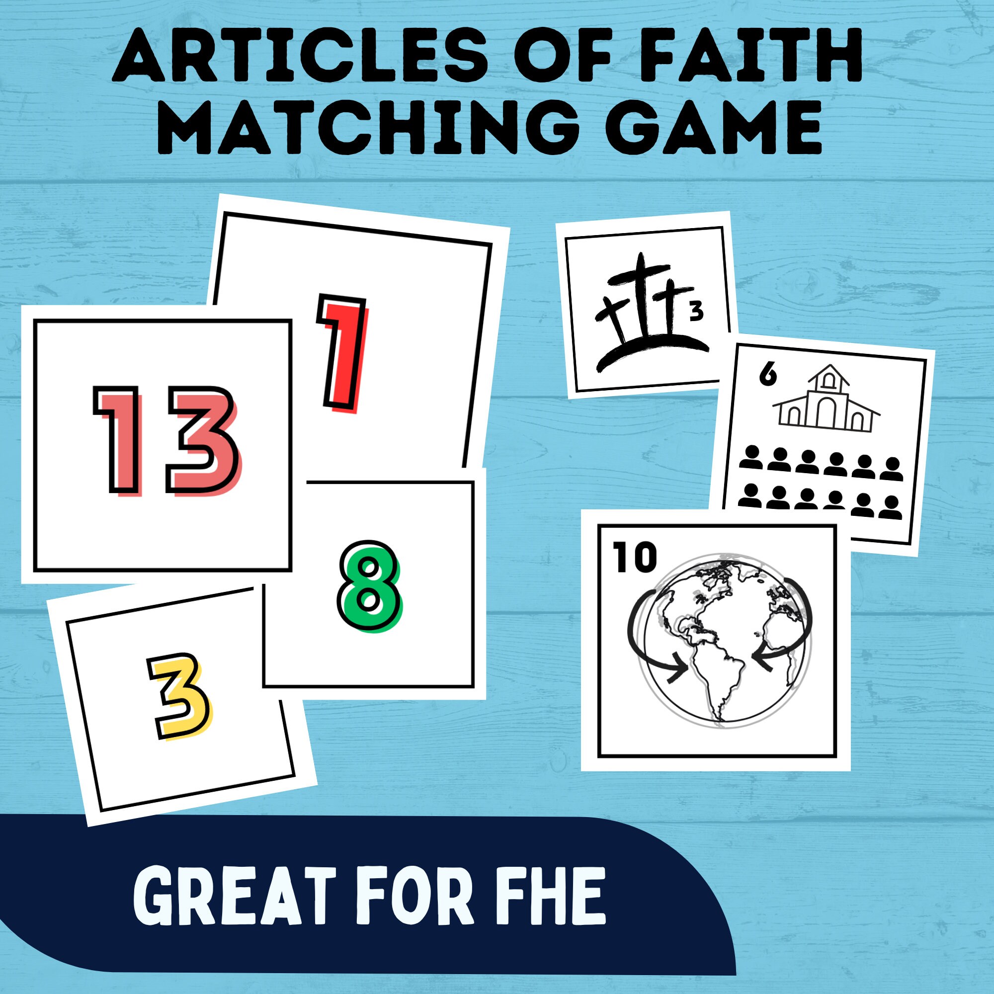 Articles of Faith Matching Game for Families | FHE Game | Articles of ...